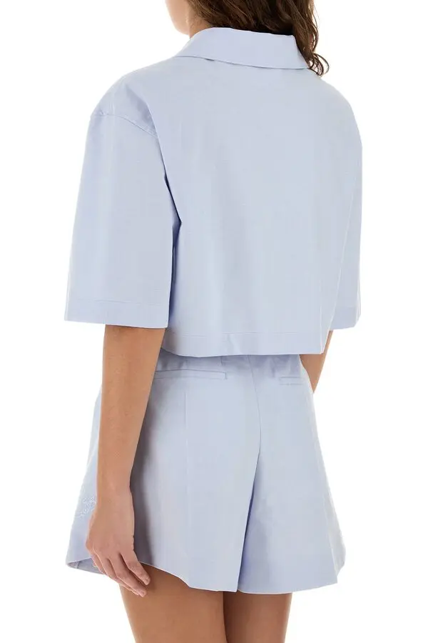 Givenchy Powder Cotton Cropped Shirt