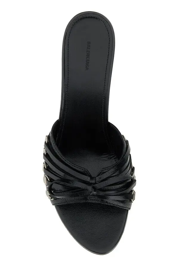 Balenciaga Leather Cagole Mules - Black