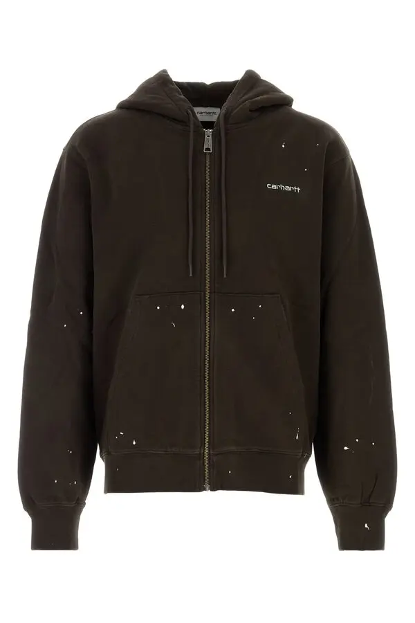 Carhartt Work In Progress Dark Cotton Hooded Painter Jacket - Brown