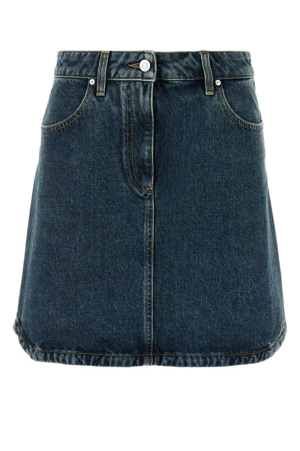 Givenchy Denim Skirt With 4g Embroidery