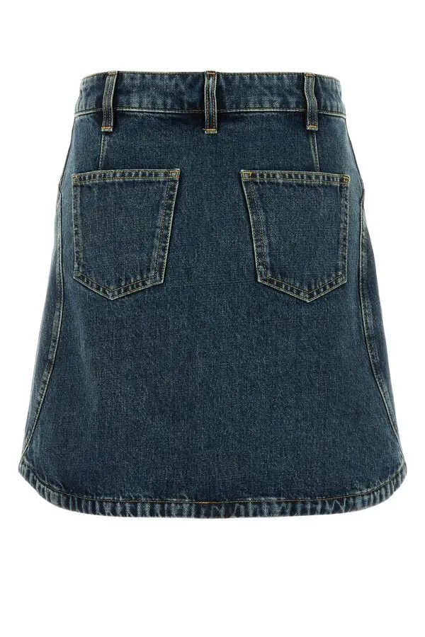 Givenchy Denim Skirt With 4g Embroidery