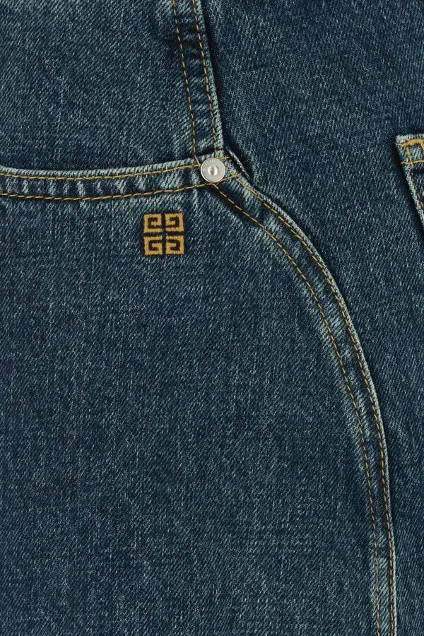 Givenchy Denim Skirt With 4g Embroidery