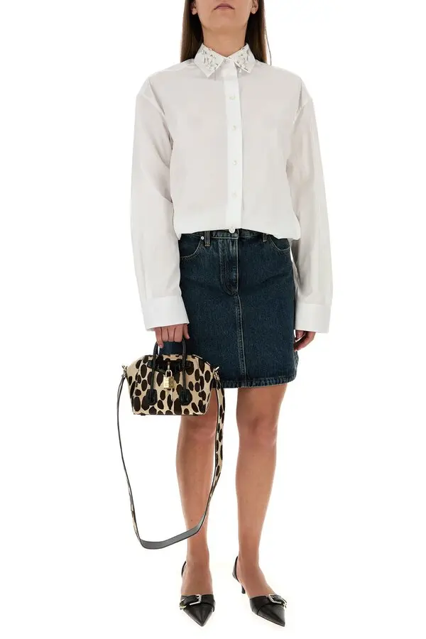 Givenchy Denim Skirt With 4g Embroidery