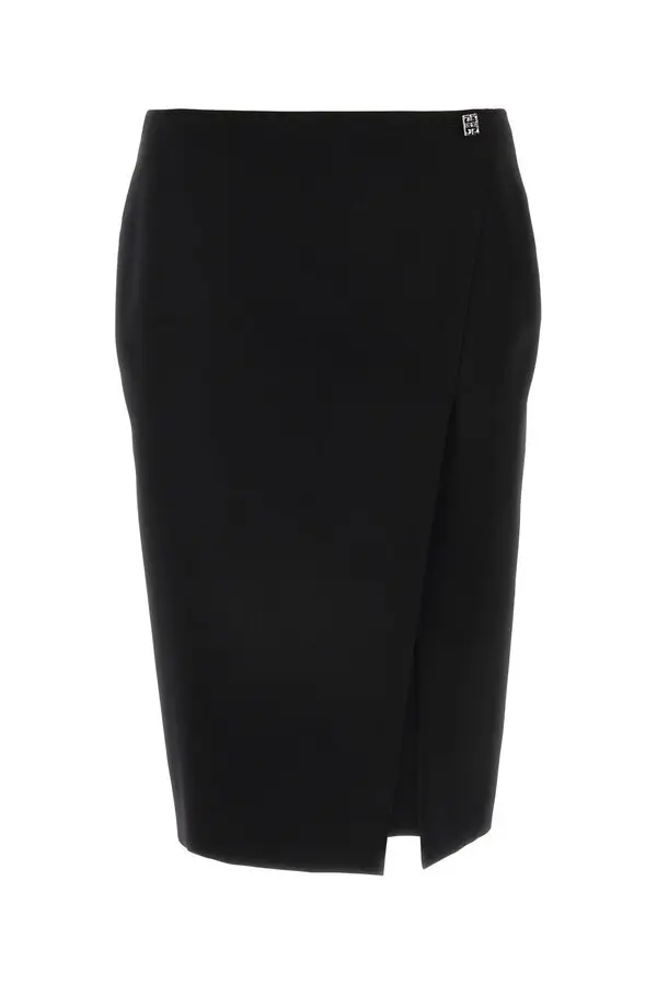 Givenchy Wool Midi Skirt With 4g Detail