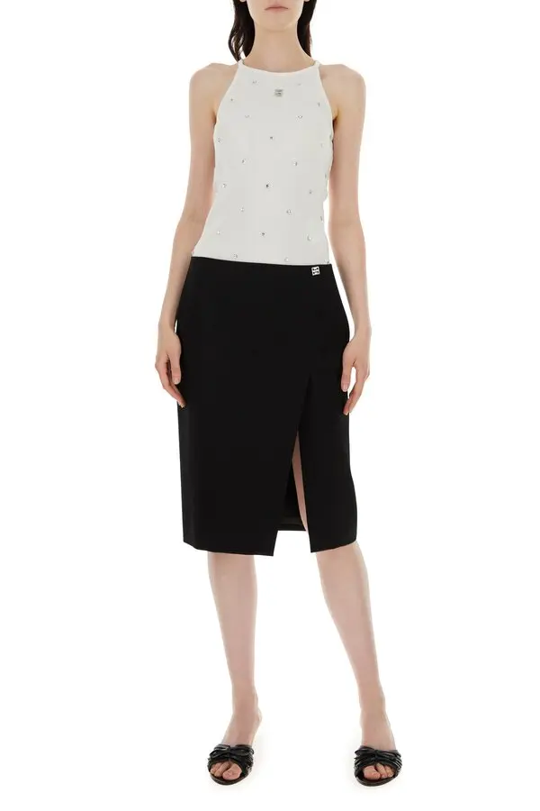 Givenchy Wool Midi Skirt With 4g Detail