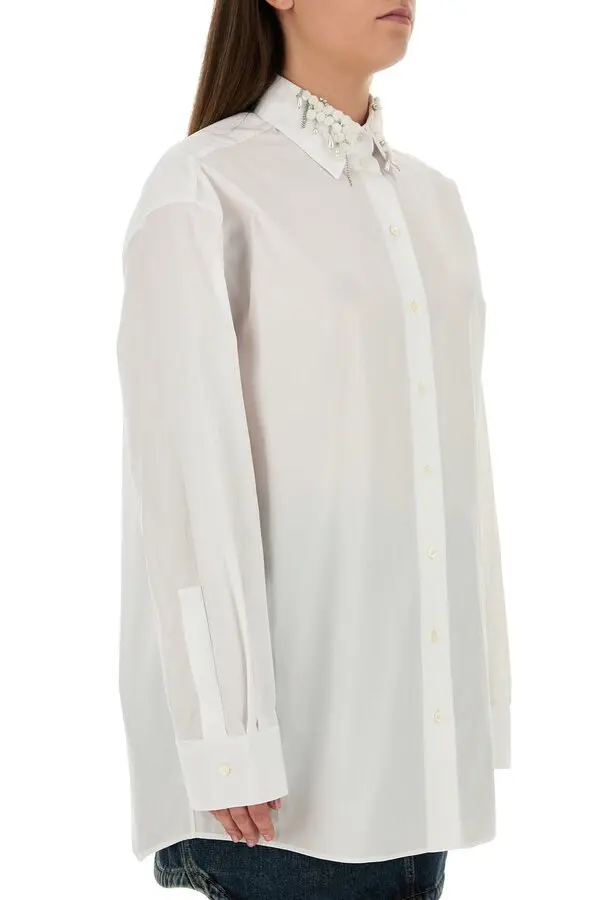 Givenchy Poplin Oversize Shirt With Embellished Collar