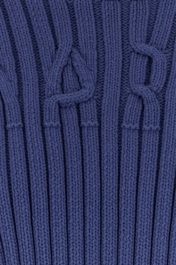 Marni Ribbed Cotton Blend Sweater With Embroidered Logo