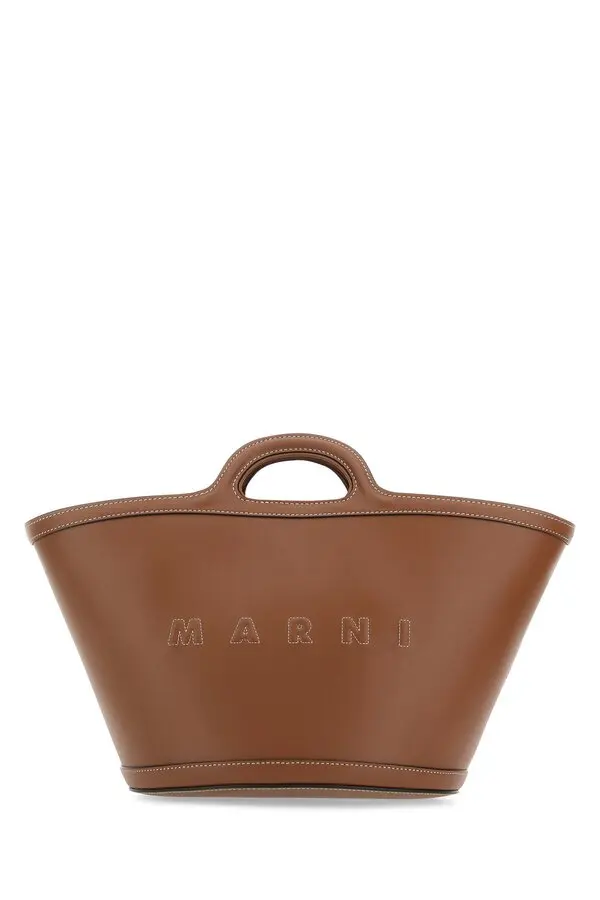 Marni Leather Tropicalia Handbag - Brown