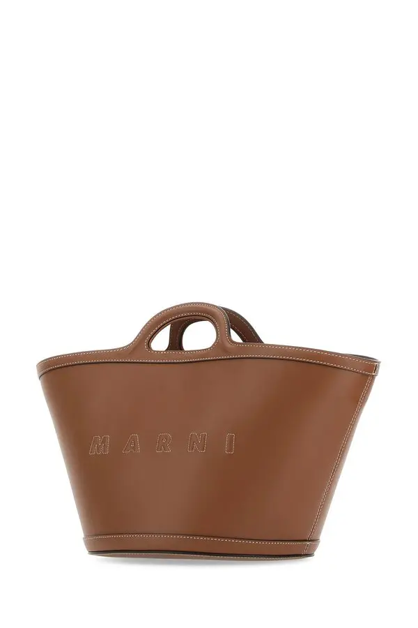 Marni Leather Tropicalia Handbag - Brown