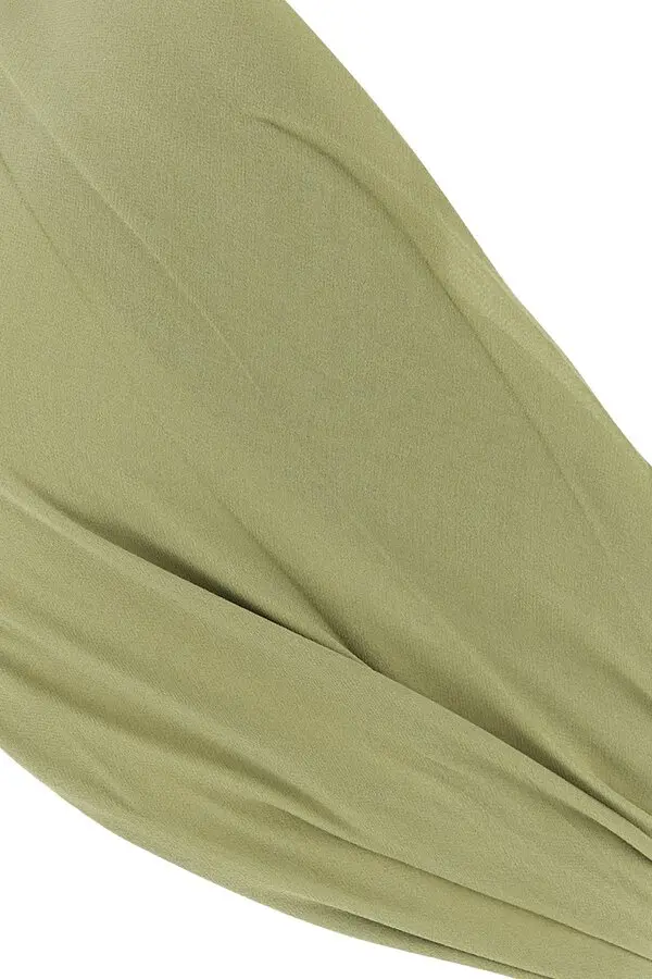 AMI Paris Sage Silk Crop-top With Back Ties