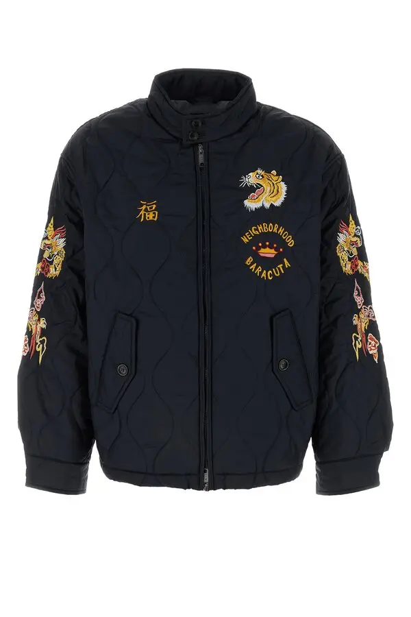 BARACUTA ENGLAND Quilted Nylon Jacket With Embroidered Embellishments
