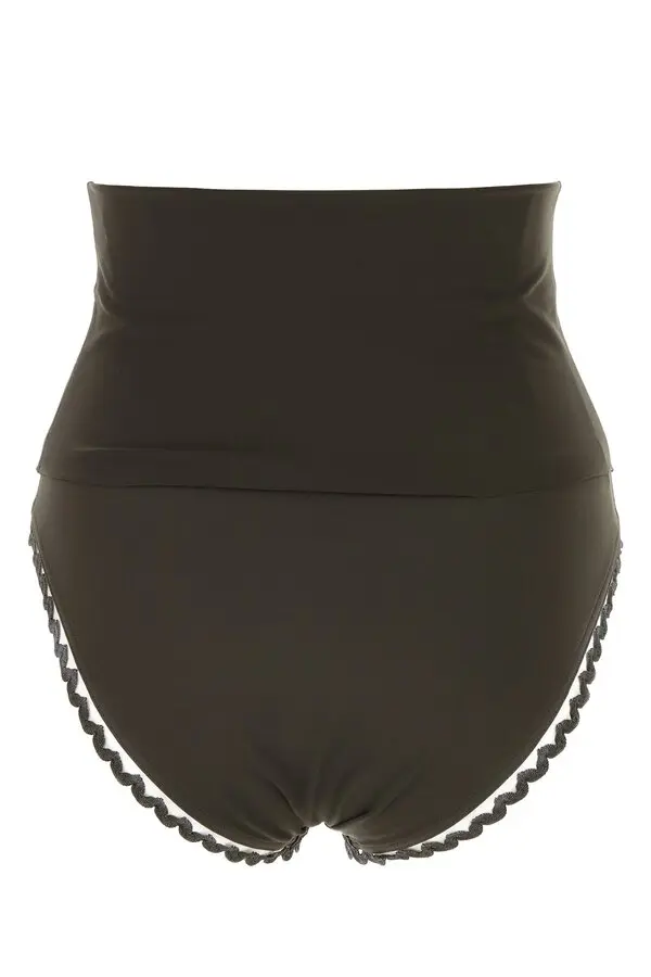 ERES Dark Stretch Nylon Bikini Bottom With Tonal Inserts