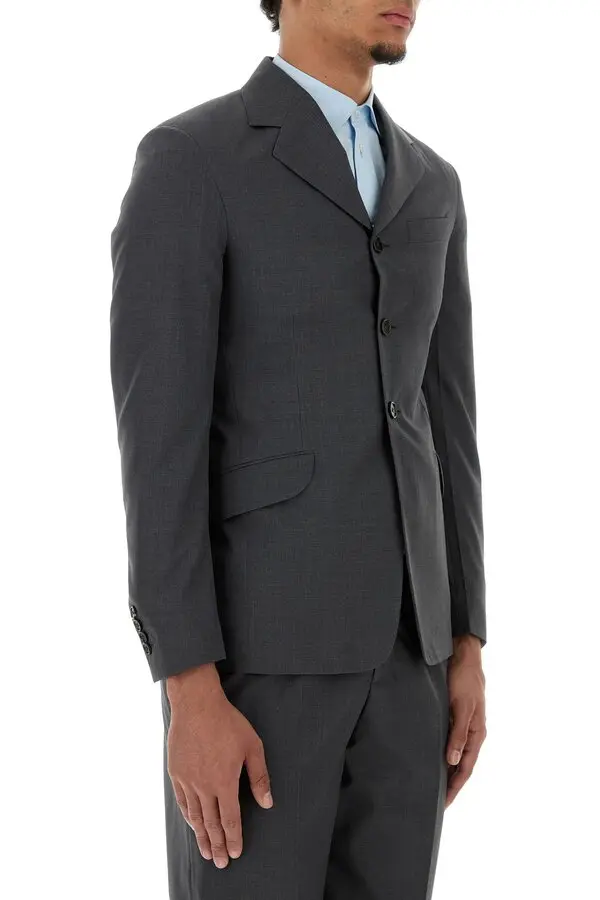 JIL SANDER Graphite Wool Blazer - Grey