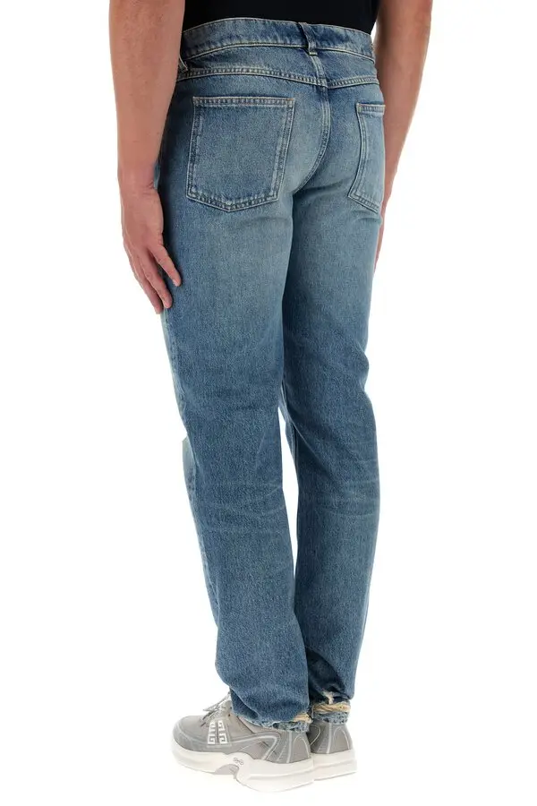 Givenchy Denim Jeans With Embroidered Logo Detail - Blue