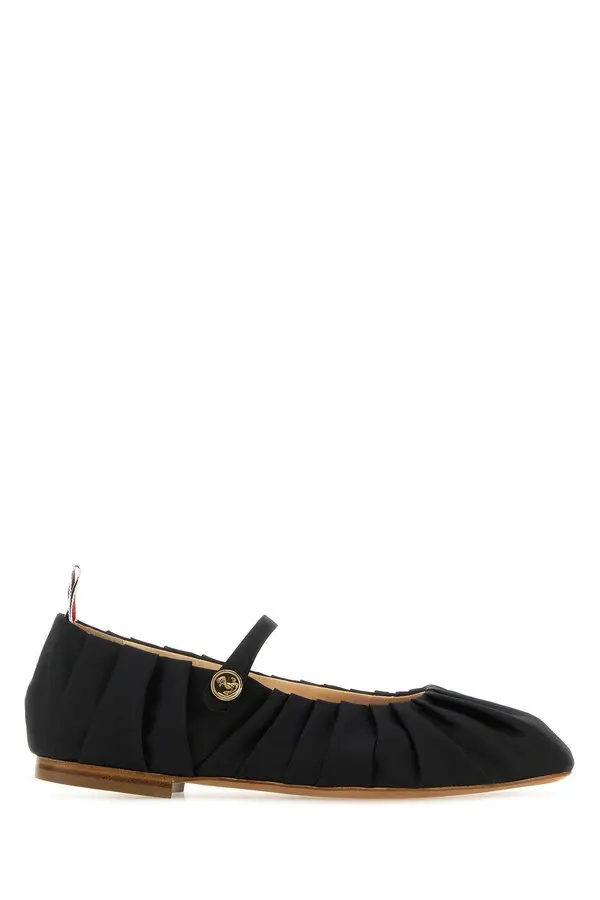 Thom Browne Pleated Fabric Ballerinas With Tricolor Label