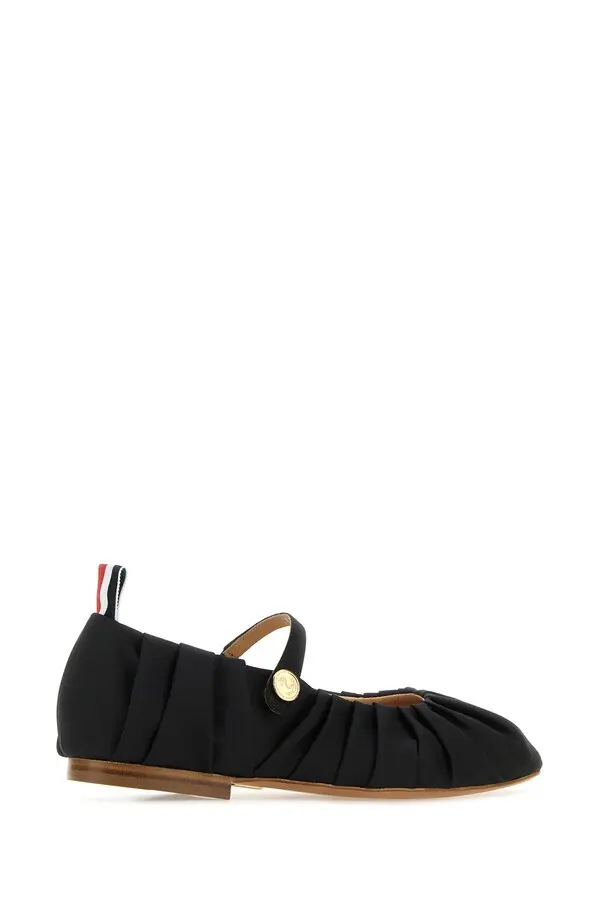 Thom Browne Pleated Fabric Ballerinas With Tricolor Label