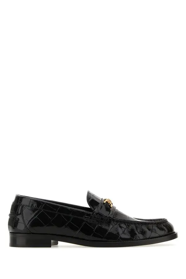 Versace Leather Medusa '95 Loafers - Black