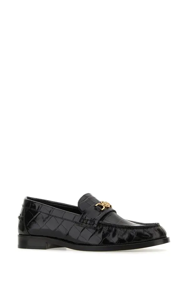 Versace Leather Medusa '95 Loafers - Black
