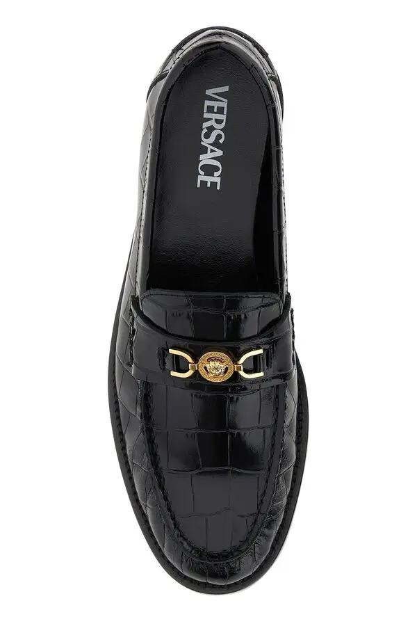 Versace Leather Medusa '95 Loafers - Black