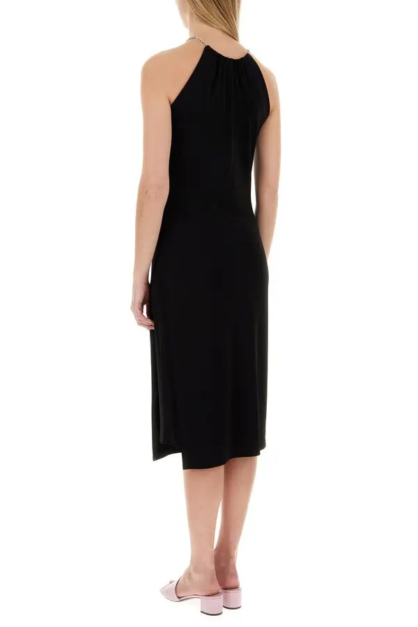 Givenchy Viscose Midi Dress With Metal Chain Detail - Black