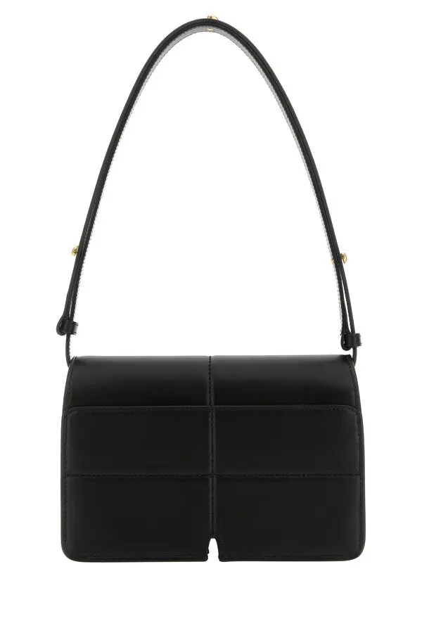 Burberry Leather Shoulder Bag With Embossed Logo - Black