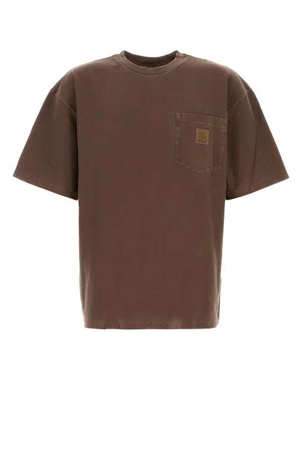 Carhartt Work In Progress Chocolate Cotton S/s Loose Pocket T-shirt - Brown