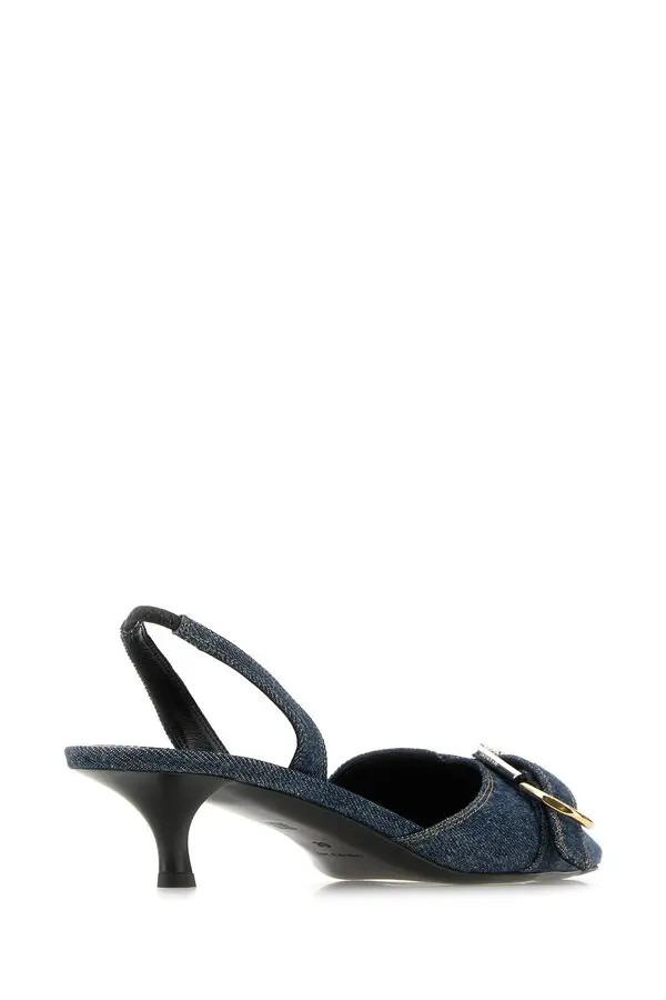 Givenchy Denim Voyou Slingback Pumps - Blue