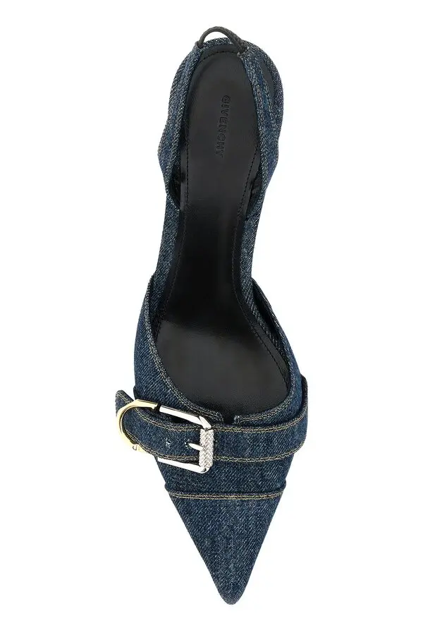 Givenchy Denim Voyou Slingback Pumps - Blue