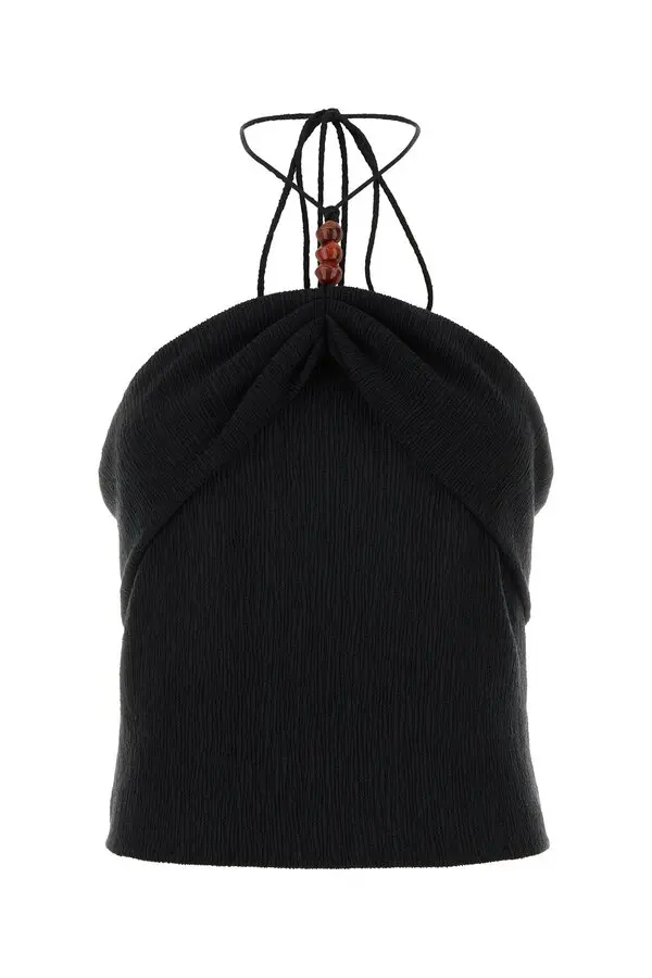 Magda Butrym Embellished Stretch Jersey Top - Black