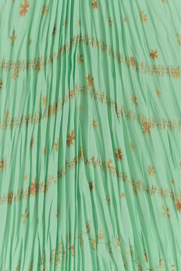 Alberta Ferretti Printed Creased-effect Satin Halterneck Maxi Dress