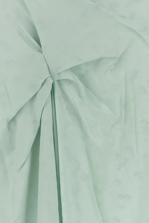 Victoria Beckham Sea Viscose Dress With Floral Embroidery And Knot Detail