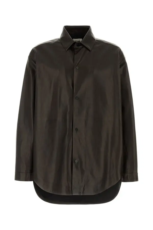 Fear Of God Dark Leather Oversize Shirt