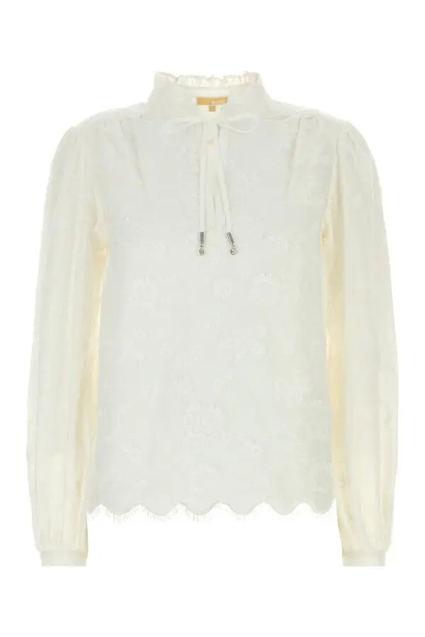 Michael Kors Cotton Embroidered Blouse