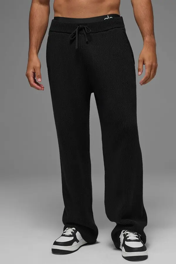 Alo Yoga Domain Rib Knit Sweatpant - Black
