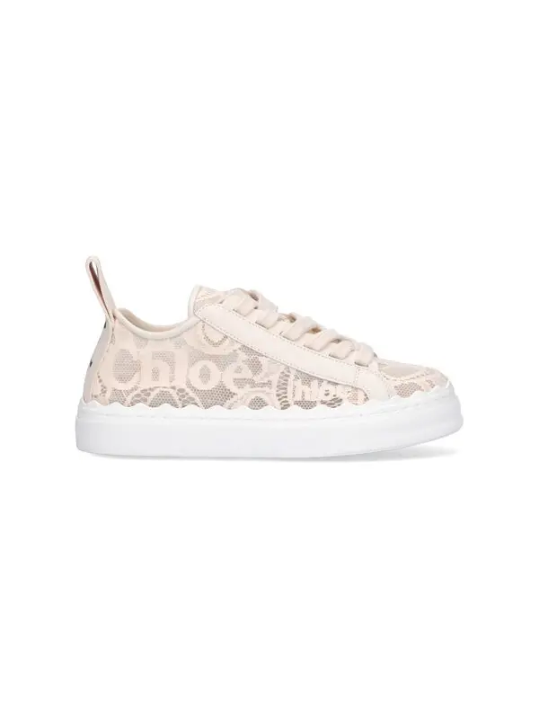 Chloé Lauren Lace-up Sneakers - Beige
