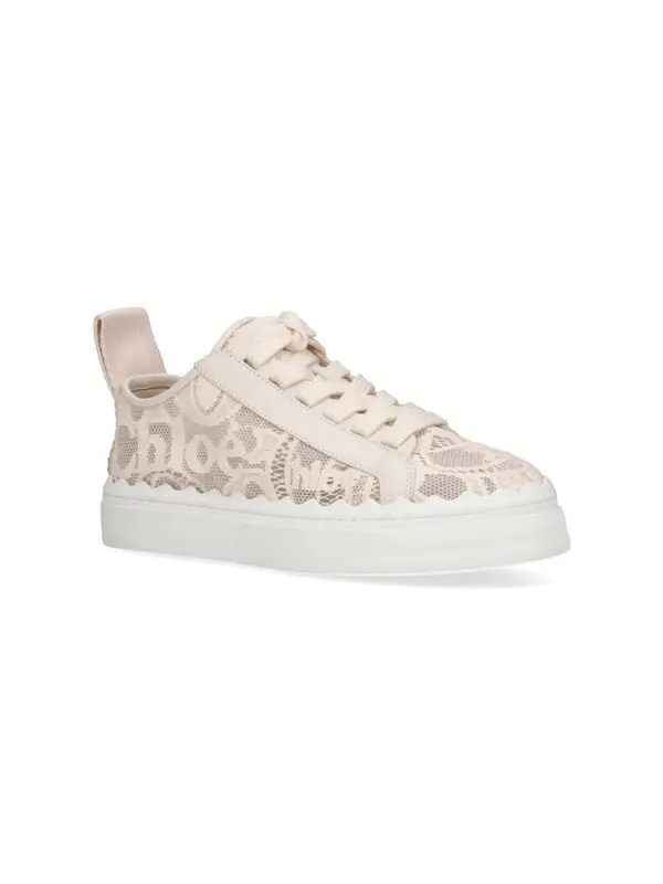 Chloé Lauren Lace-up Sneakers - Beige