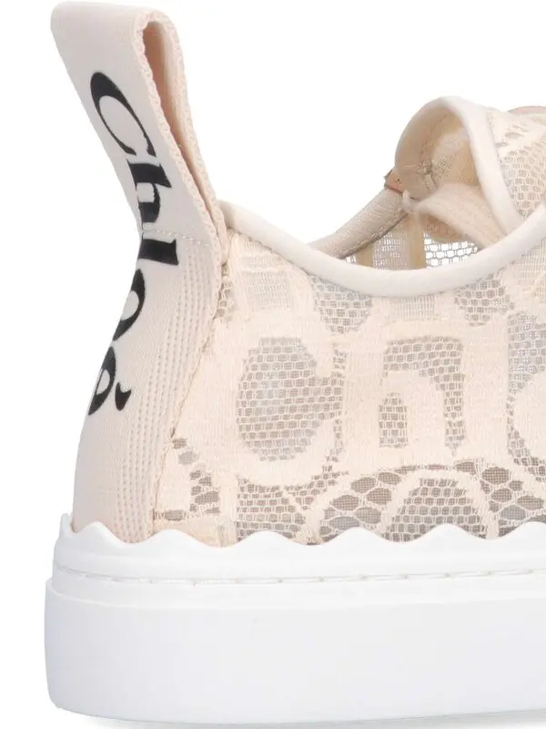 Chloé Lauren Lace-up Sneakers - Beige