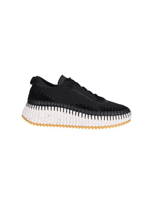 Chloé Nama Recycled Knit Sneakers - Black