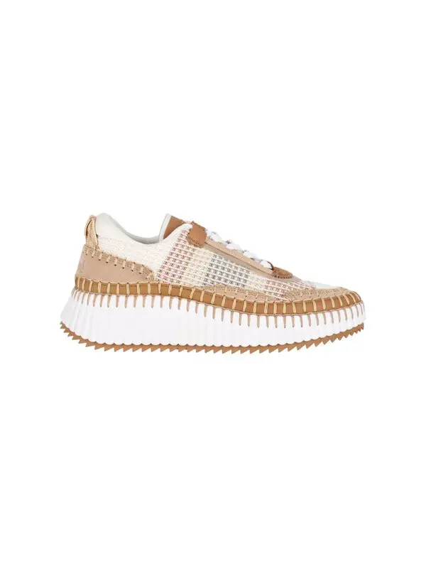 Chloé Nama Recycled Knit Sneakers - Brown