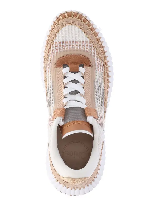 Chloé Nama Textured Platform Sneakers - Brown