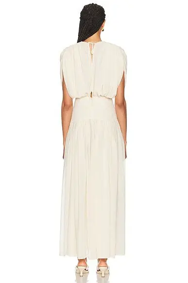 NICHOLAS Giana Deep Plunge Dress - Ecru