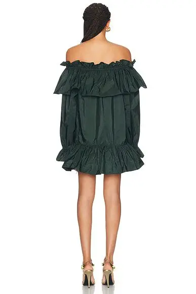 Saint Laurent Off-the-shoulder Ruffled Dress