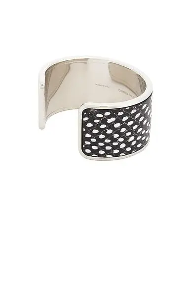 Dries Van Noten Snake-embossed Leather Cuff Bracelet - Black