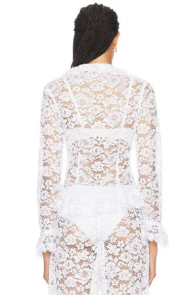 LUDOVIC DE SAINT SERNIN Lace Ruffle Blouse