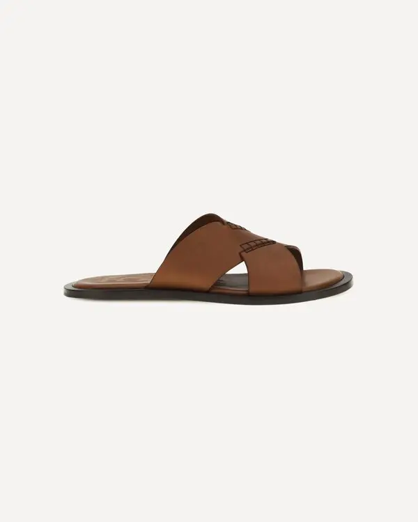 Loewe Flex Cross Leather Slide Sandals