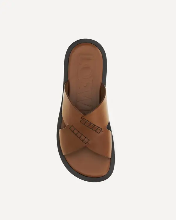 Loewe Flex Cross Leather Slide Sandals