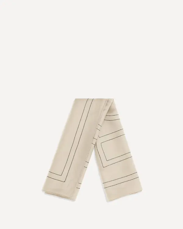 TOTEME Silk Scarf With Embroidery - Cream