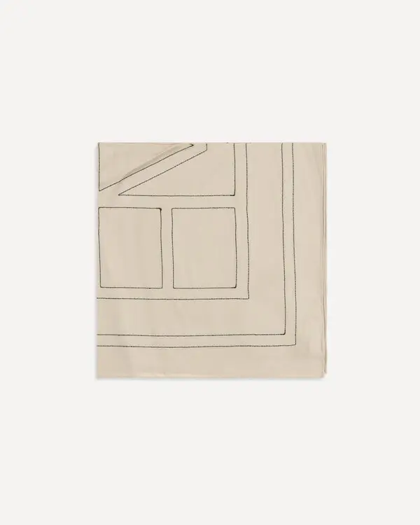 TOTEME Silk Scarf With Embroidery - Cream