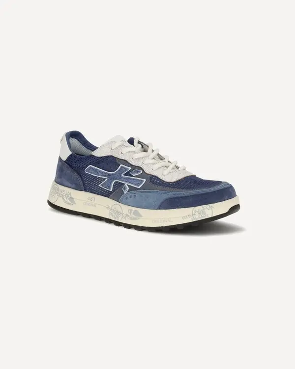 Premiata Nous Paneled Lace-up Sneakers