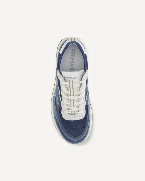 Premiata Nous Paneled Lace-up Sneakers